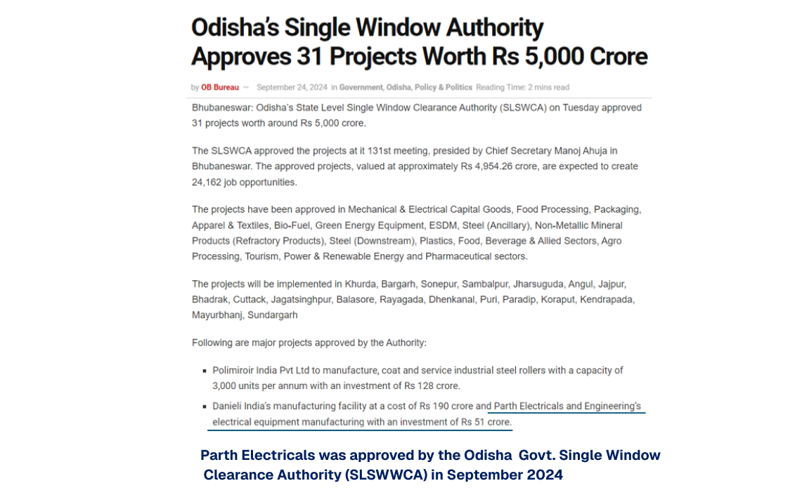 Parth Electricals & Engineering Limited